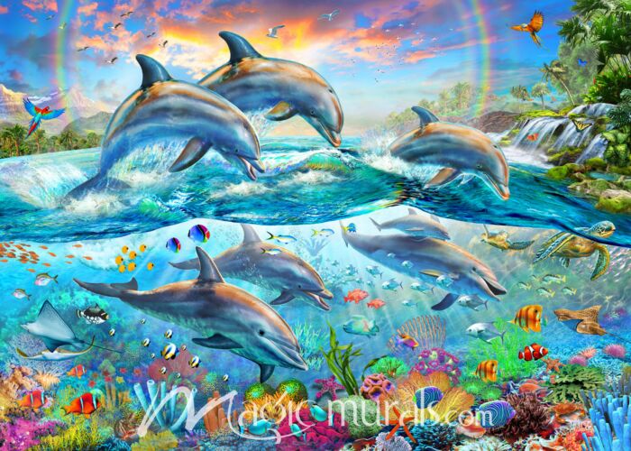 Tropical Seaworld Wallpaper Wall Mural by Magic Murals