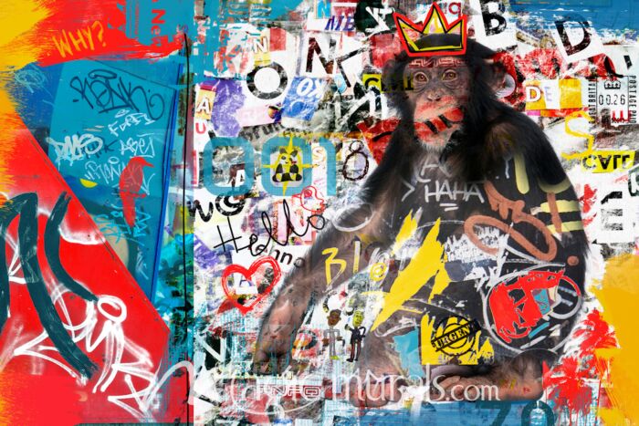 Monkey Street Art 1 Wallpaper Wall Mural by Magic Murals