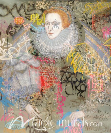 Elizabeth I Graffiti Wallpaper Mural by Magic Murals
