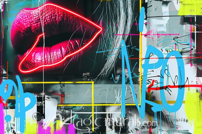 Read Lips Graffiti 4 Wallpaper Mural by Magic Murals