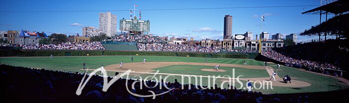 Wrigley Field Wallpaper Wall Mural by Magic Murals