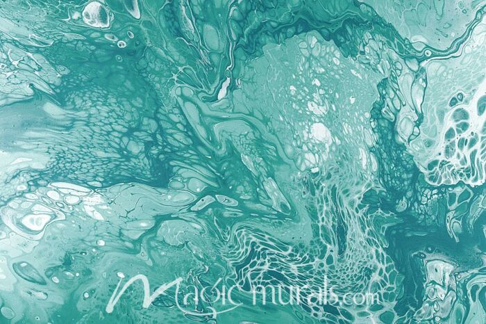 Aqua Swirls Wallpaper Wall Mural by Magic Murals