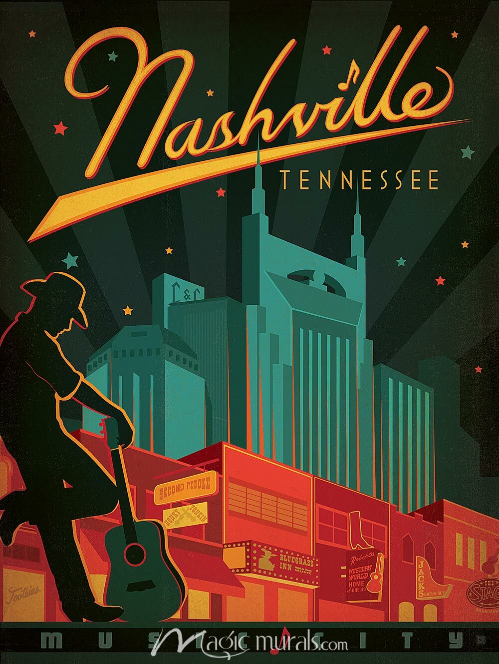 Nashville Wallpaper Wall Mural by Magic Murals