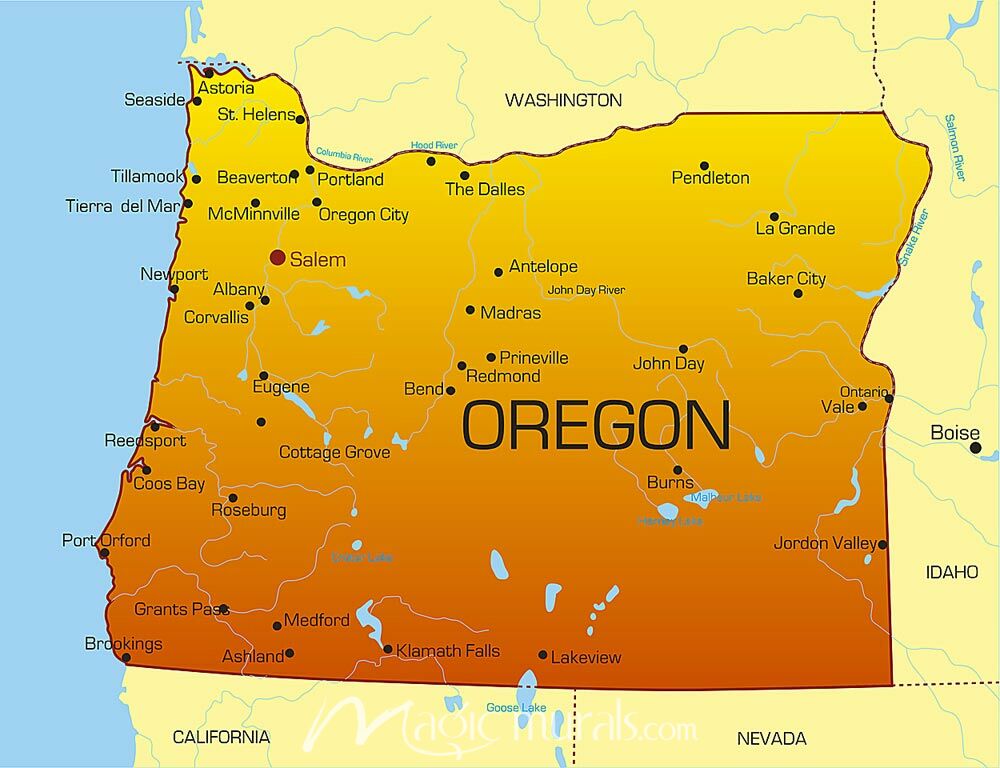 Oregon State Map Wallpaper Wall Mural by Magic Murals