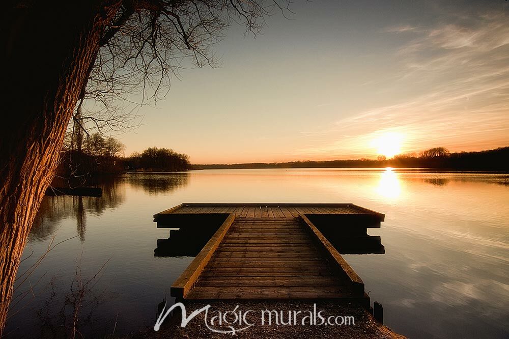 Lake Bridge Wallpaper Wall Mural by Magic Murals