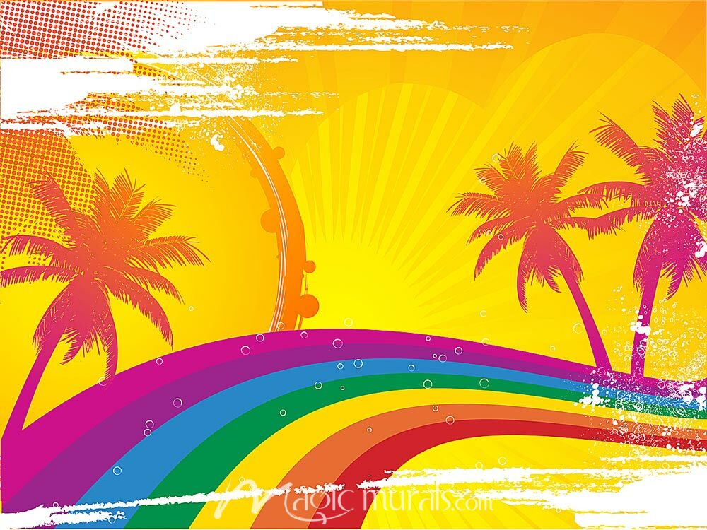 Tropical Rainbow Wallpaper Wall Mural by Magic Murals