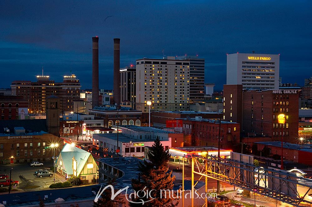 City of Spokane Wallpaper Wall Mural by Magic Murals