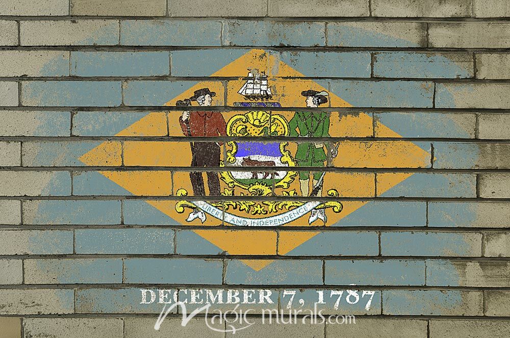 Vintage Connecticut Flag Wallpaper Mural by Magic Murals