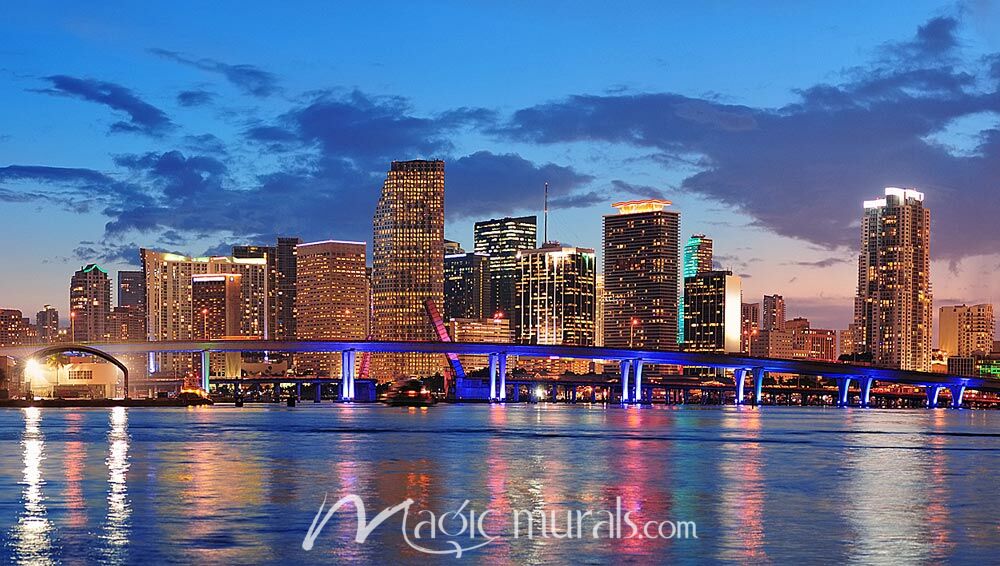 Miami Nightlife Wallpaper Wall Mural by Magic Murals