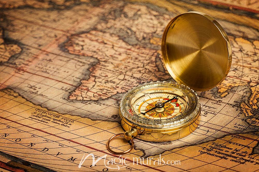 A Compass to Guide You Wallpaper Mural by Magic Murals