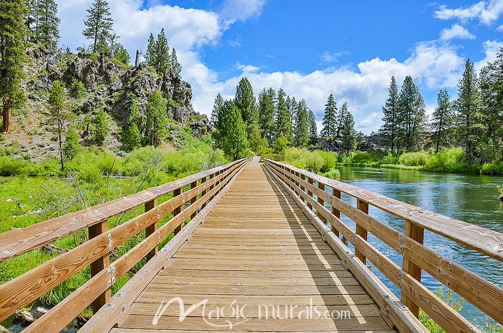 Wooden Footbridge Wallpaper Wall Mural by Magic Murals