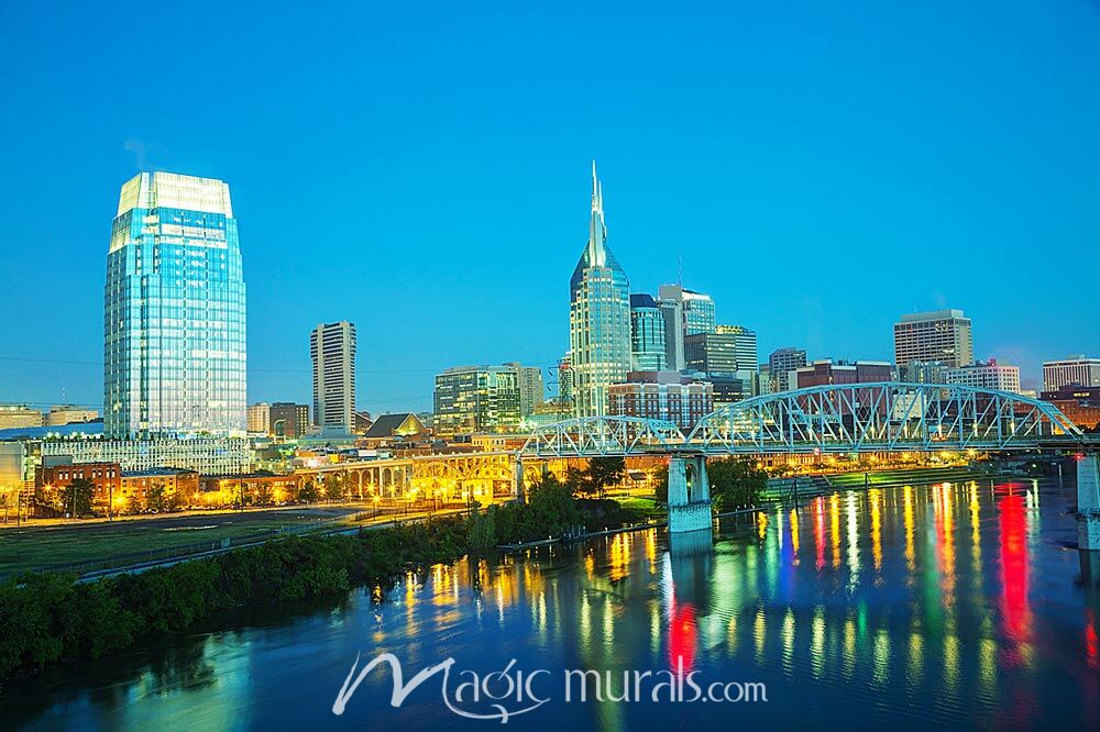 Downtown Nashville Wallpaper Wall Mural by Magic Murals