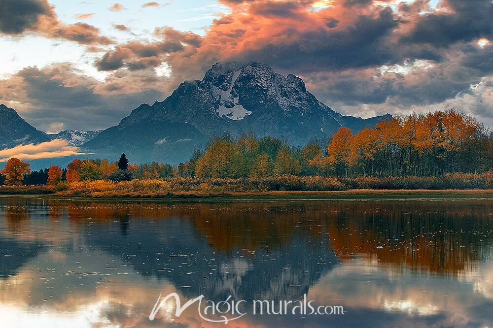 Fall Colors Surround Mt Moran Wallpaper Mural by Magic Murals