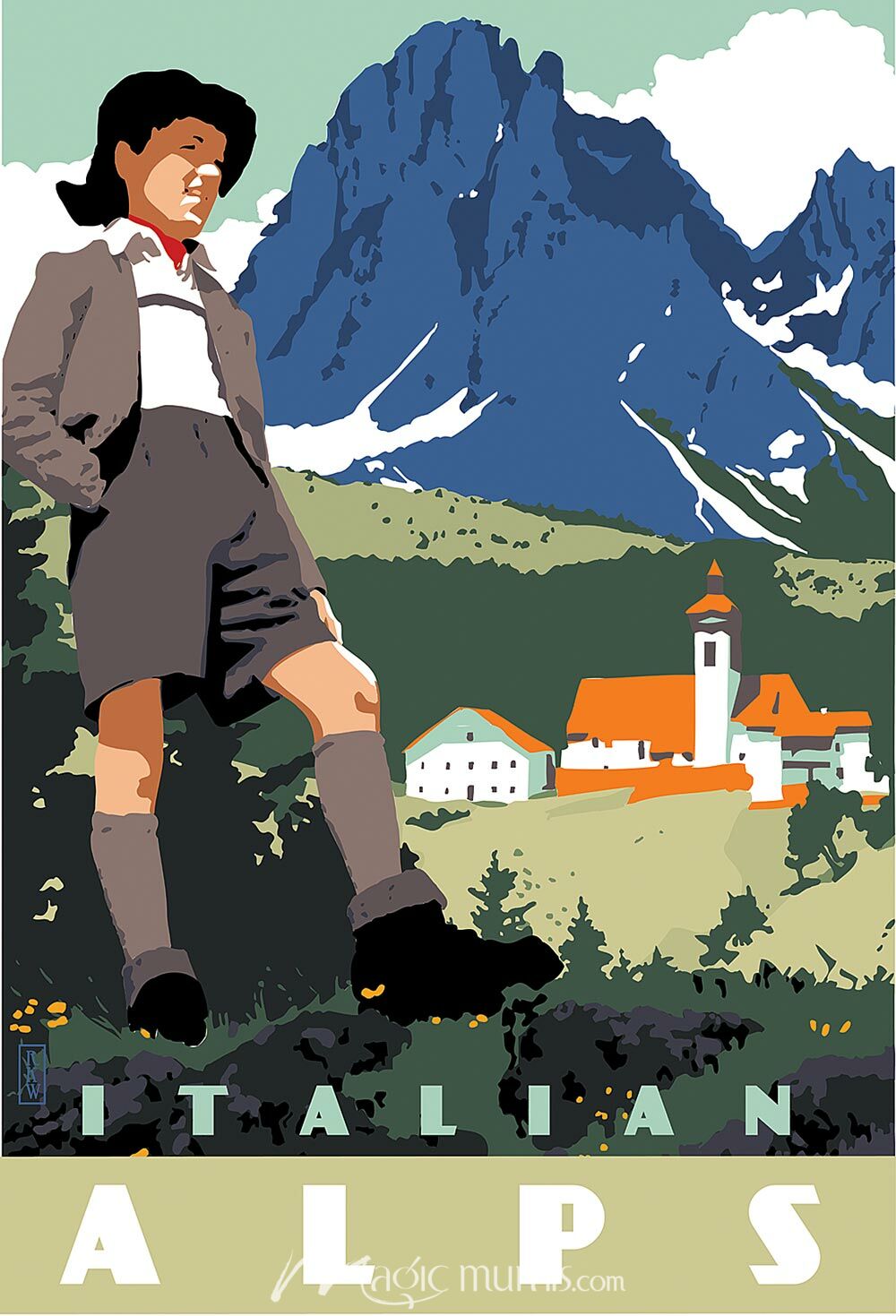 Italian Alps Wallpaper Wall Mural by Magic Murals