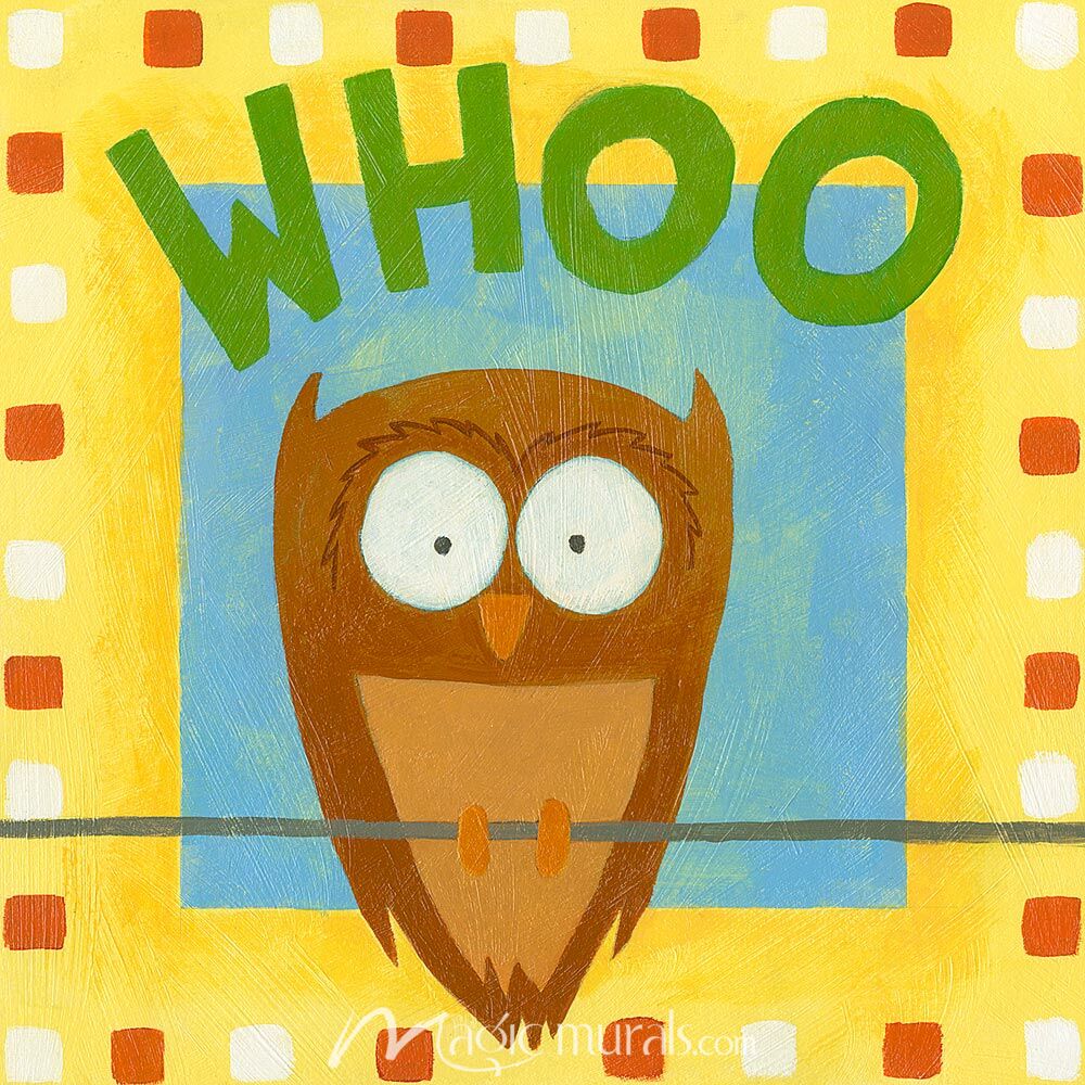 Whoo Wallpaper Wall Mural by Magic Murals
