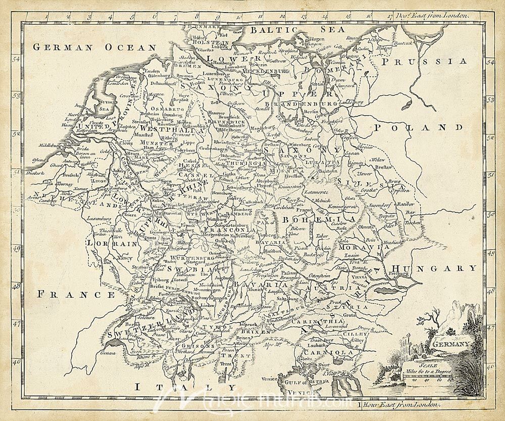 Map of Germany Wallpaper Wall Mural by Magic Murals