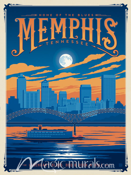ADG Memphis Skyline Wallpaper Wall Mural by Magic Murals