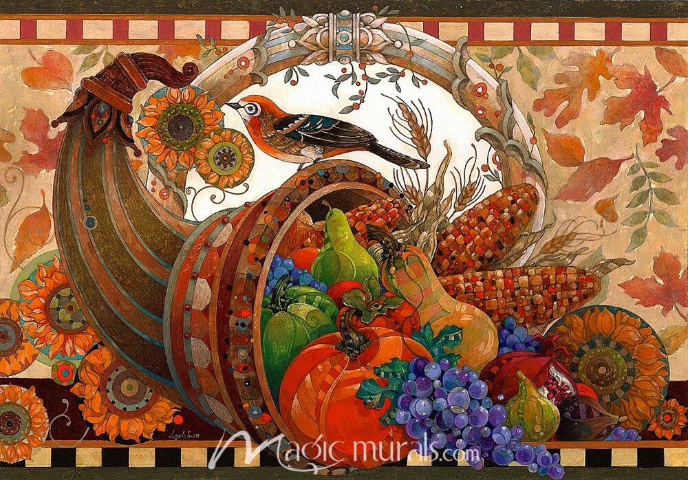 Autumn Cornucopia Wallpaper Wall Mural by Magic Murals
