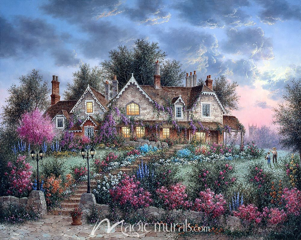Bear Cottage Wallpaper Wall Mural by Magic Murals