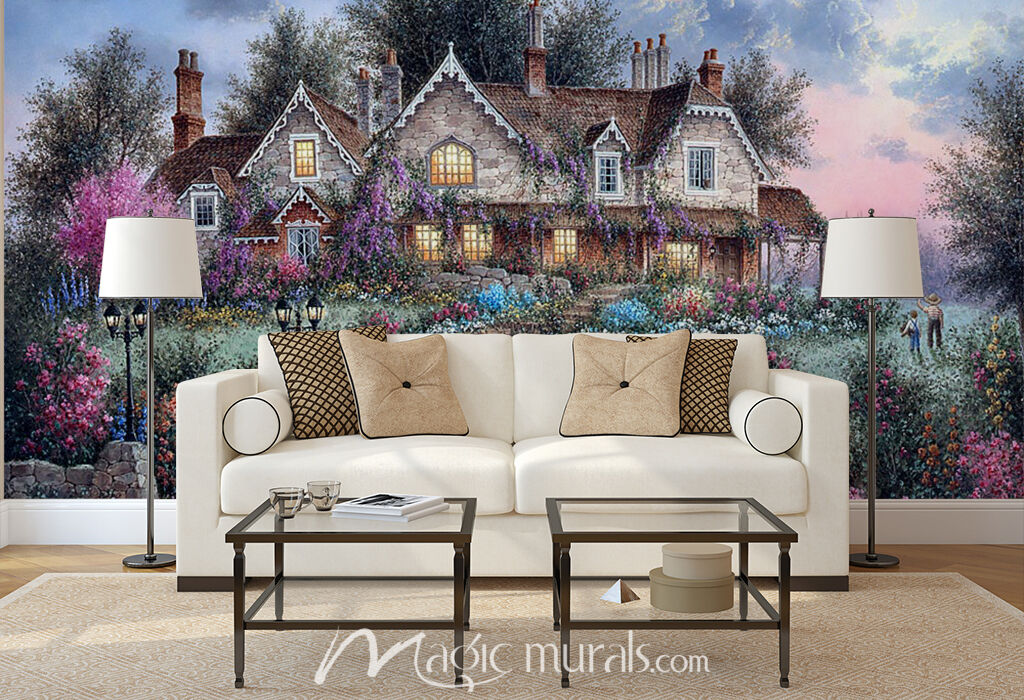 Bear Cottage Wallpaper Wall Mural by Magic Murals