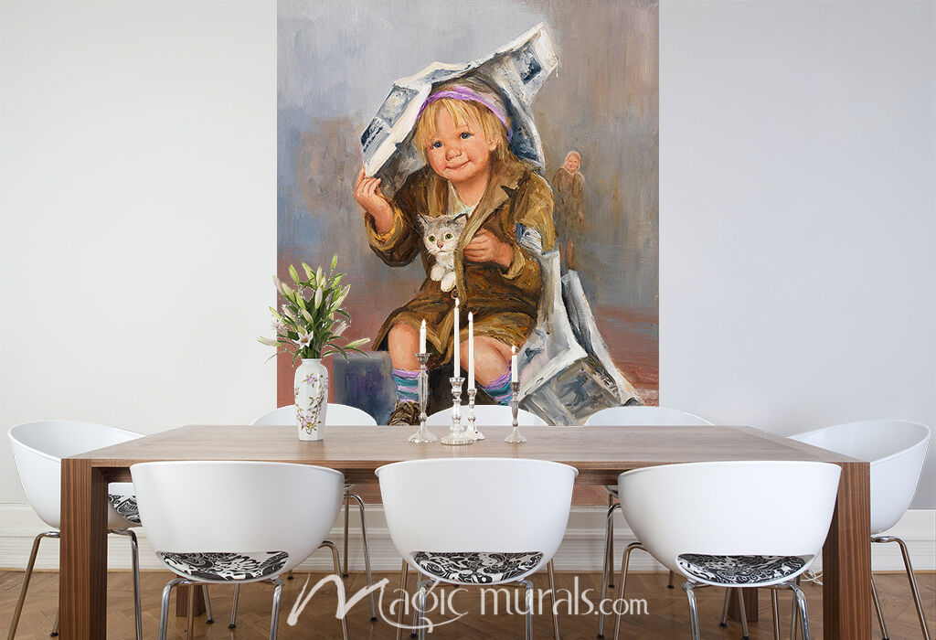 Newspaper Girl Wallpaper Wall Mural by Magic Murals