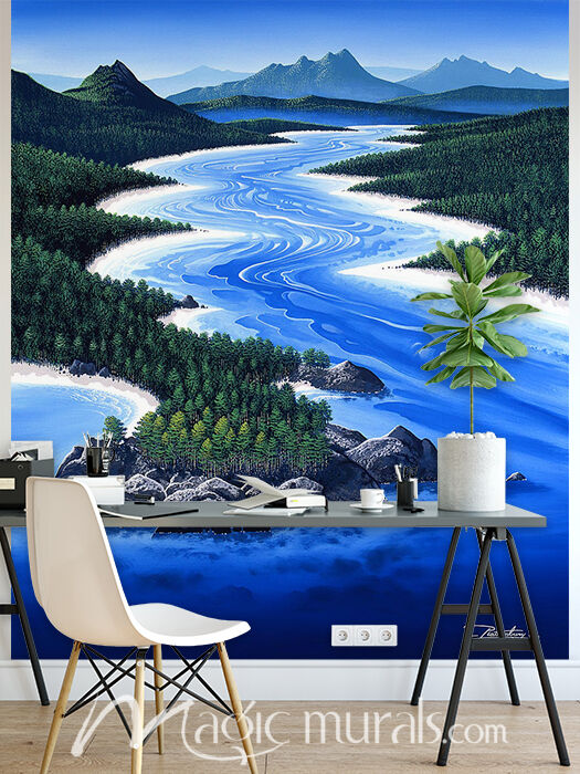 Blue Water Dance Wallpaper Wall Mural by Magic Murals