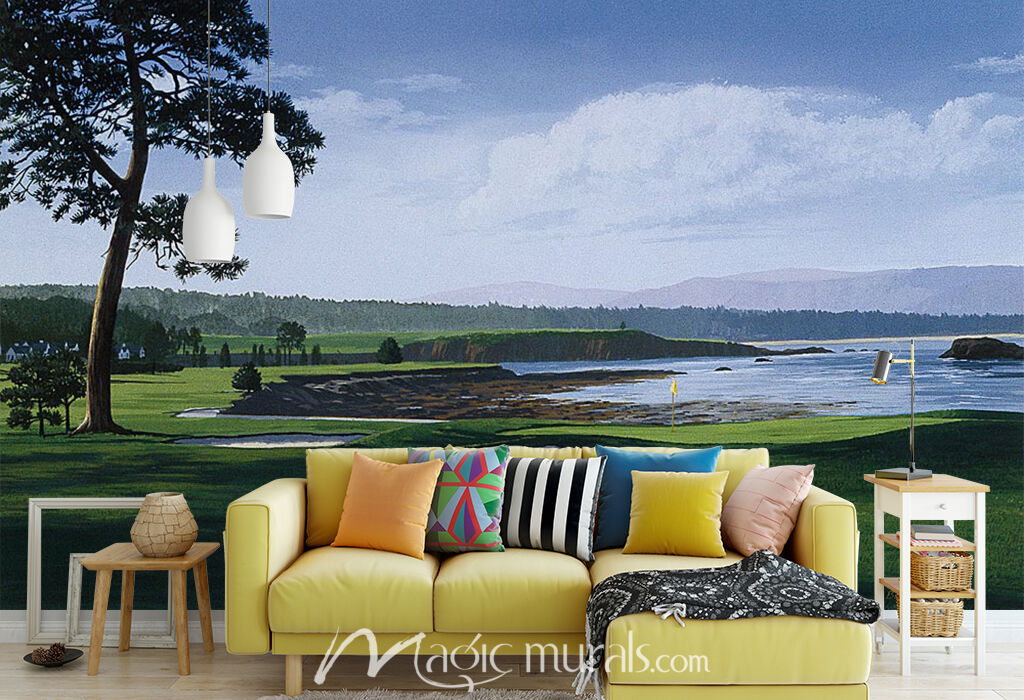 Golf Course on Shore Wallpaper Mural by Magic Murals