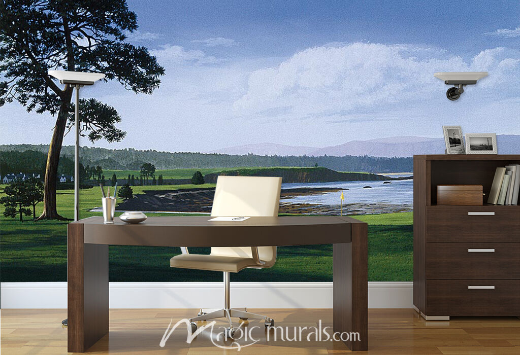 Golf Course on Shore Wallpaper Mural by Magic Murals