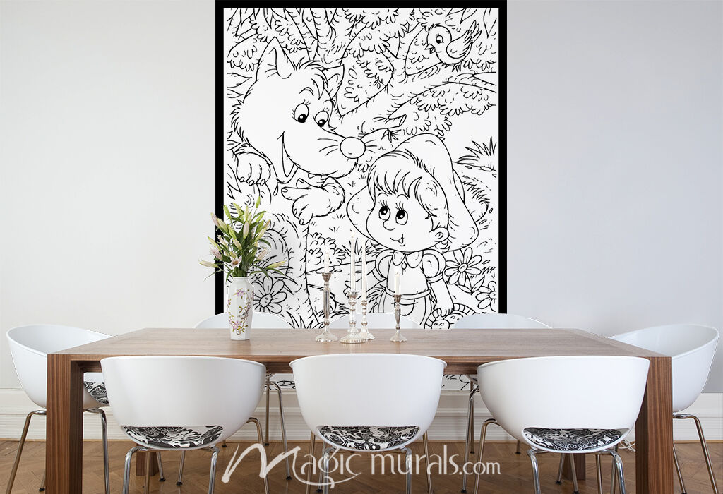 Red Riding Hood Color Coloring Mural by Magic Murals