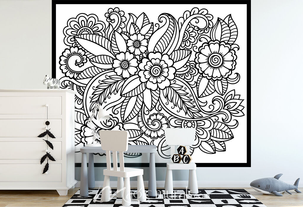 ColorMe! Garden Flowers Coloring Mural by Magic Murals