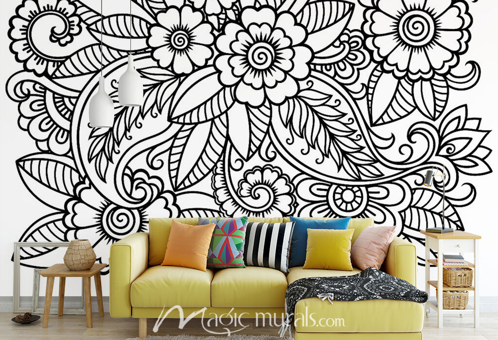 ColorMe! Garden Flowers Coloring Mural by Magic Murals