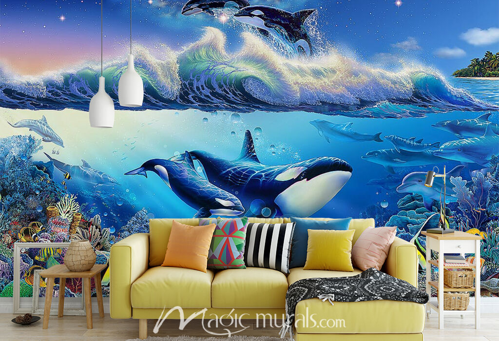 The Blue World Star Wallpaper Wall Mural by Magic Murals