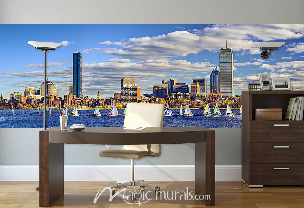 Boston Back Bay Panorama Wallpaper Mural by Magic Murals