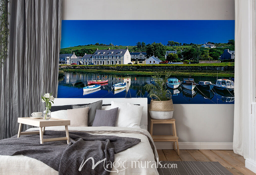 High Angle View Of A Harbor Wallpaper Mural by Magic Murals