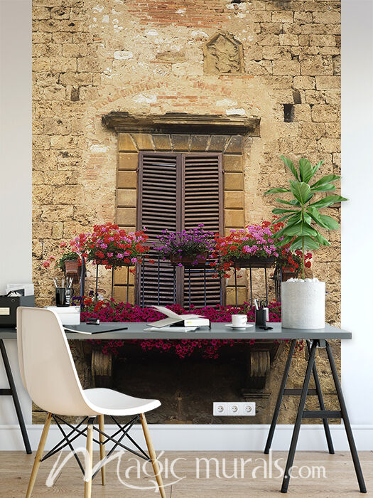 Flower Balcony Wallpaper Wall Mural by Magic Murals