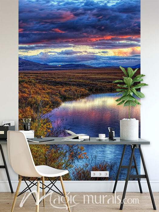 Sunset Over Two Moose Lake Wallpaper Mural by Magic Murals