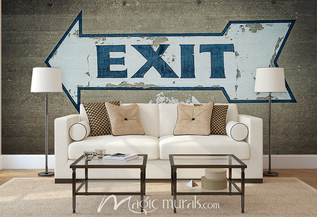 Exit Sign In Great Wall Wallpaper Mural by Magic Murals