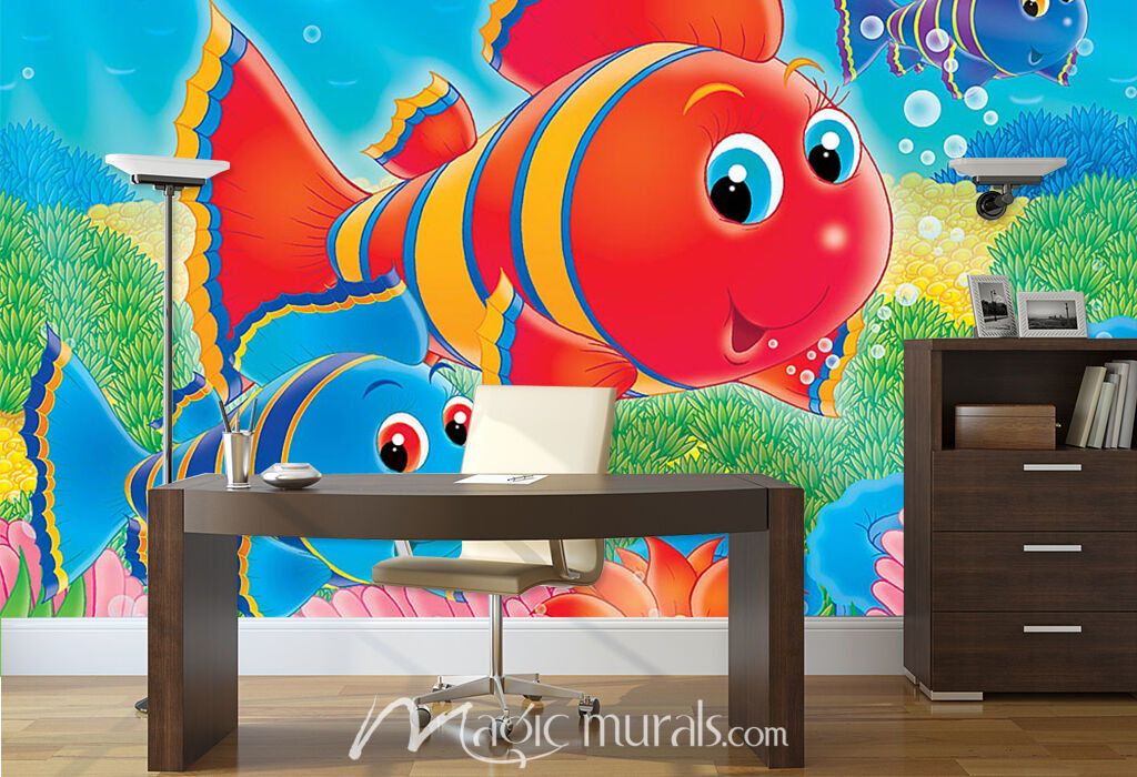 Cheerful Fish Wallpaper Wall Mural by Magic Murals