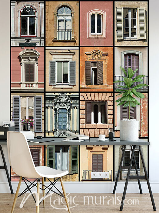 Window Collage Wallpaper Wall Mural by Magic Murals