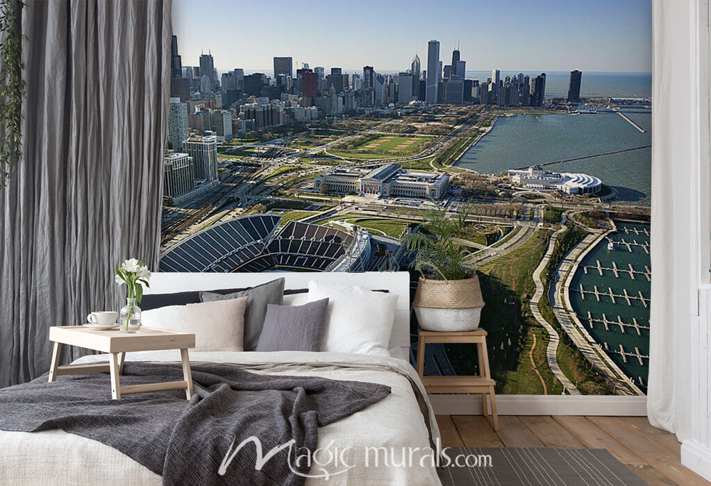 Chicago Overview Wallpaper Wall Mural by Magic Murals