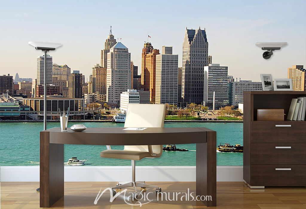 Detroit Wallpaper Wall Mural by Magic Murals