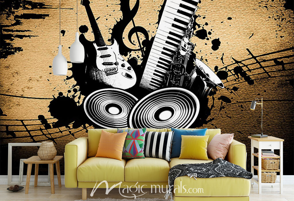 Grunge Music Wallpaper Wall Mural by Magic Murals