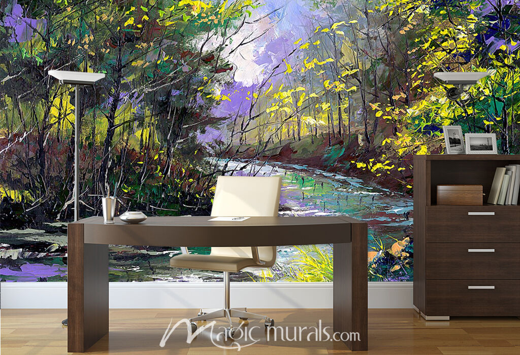 Wood River in Fall Wallpaper Wall Mural by Magic Murals