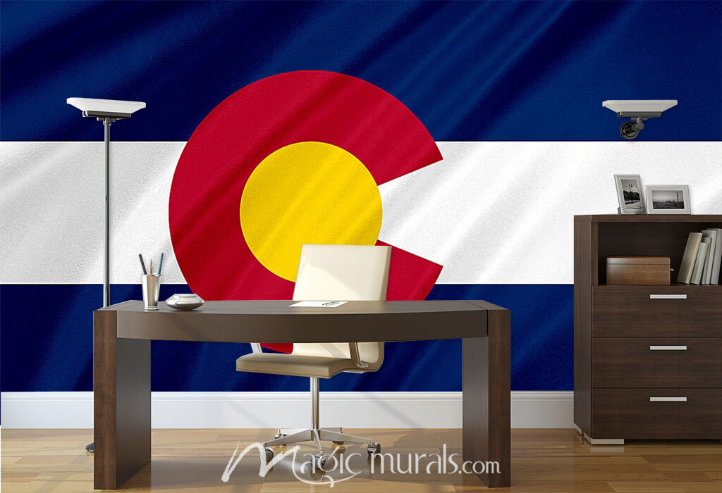 Wavy Colorado State Flag Wallpaper Mural by Magic Murals
