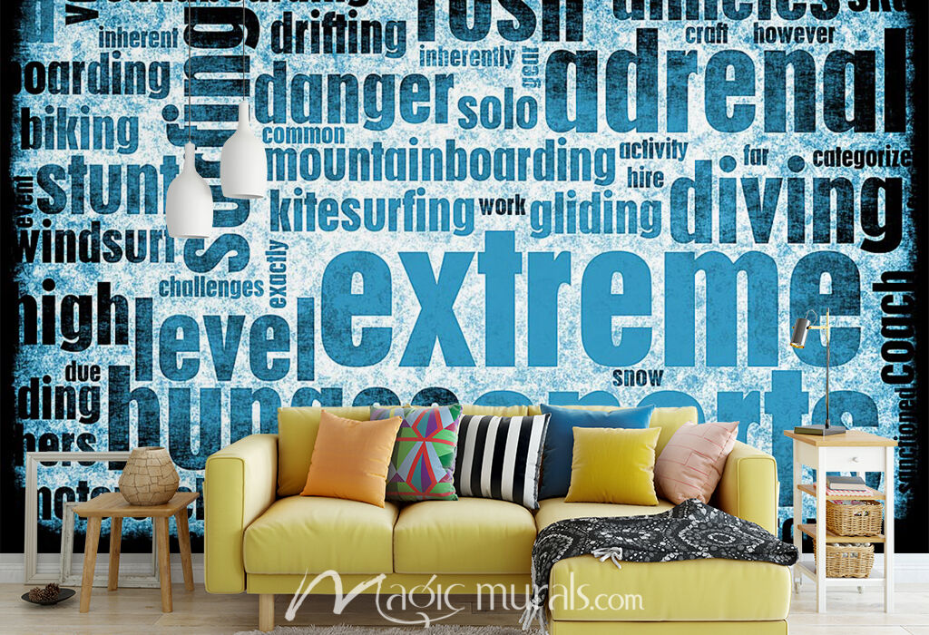 Extreme Sports Words Wallpaper Mural by Magic Murals