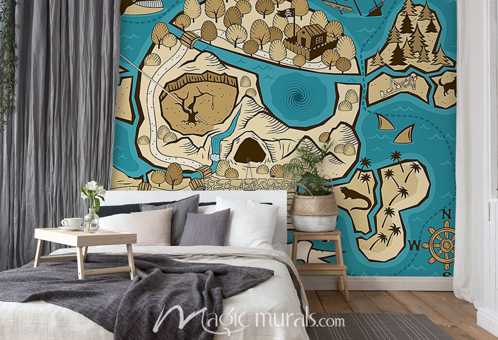 Skull and Cross Bones Wallpaper Mural by Magic Murals
