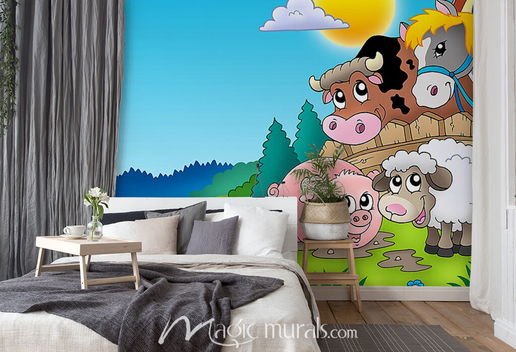 Farm Animals Wallpaper Wall Mural by Magic Murals
