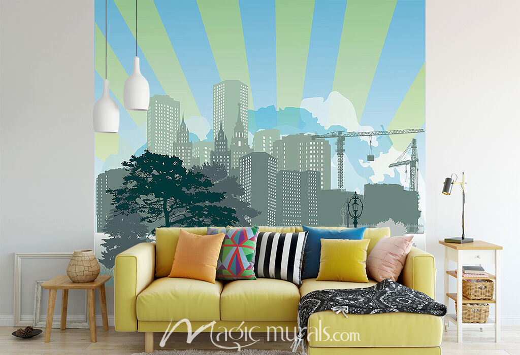 Urban Light and Shadows Wallpaper Mural by Magic Murals