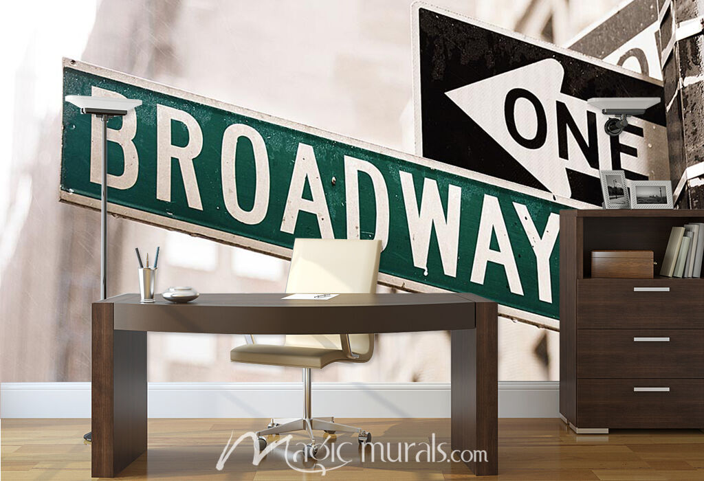 Broadway Sign Wallpaper Wall Mural by Magic Murals