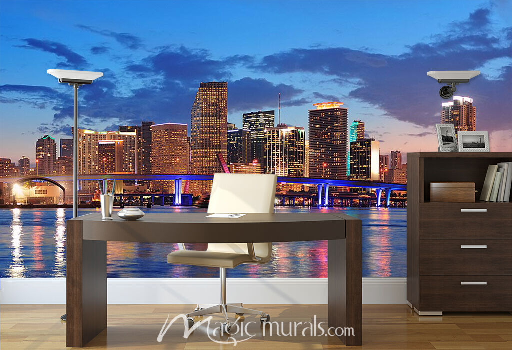 Miami Nightlife Wallpaper Wall Mural by Magic Murals